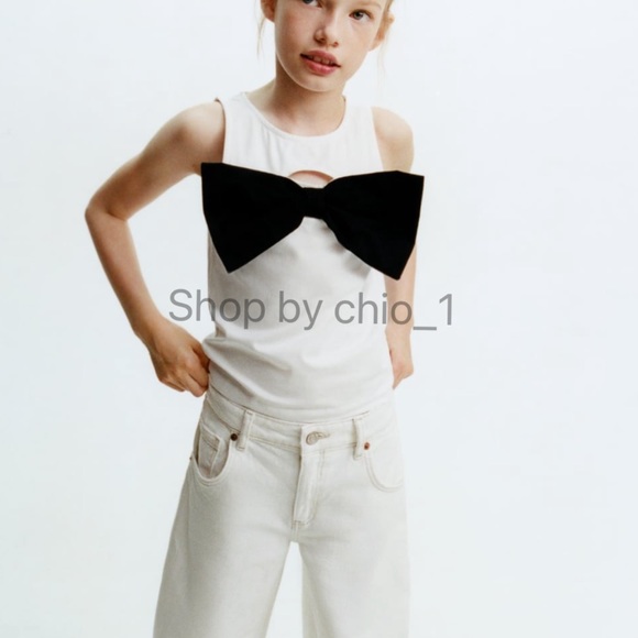 Zara | Shirts & Tops | Zara Bow Cut Out Tank Top Kids Blogger Favorite ...